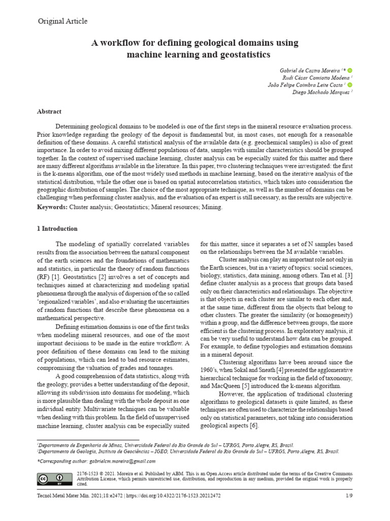 A Workflow For Defining Geological Domains Using Machine Learning and Geostatistics | PDF ...