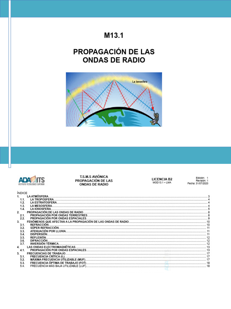 M13.1 Propagación de Las Ondas de Radio | PDF | Refracción | Ionosfera