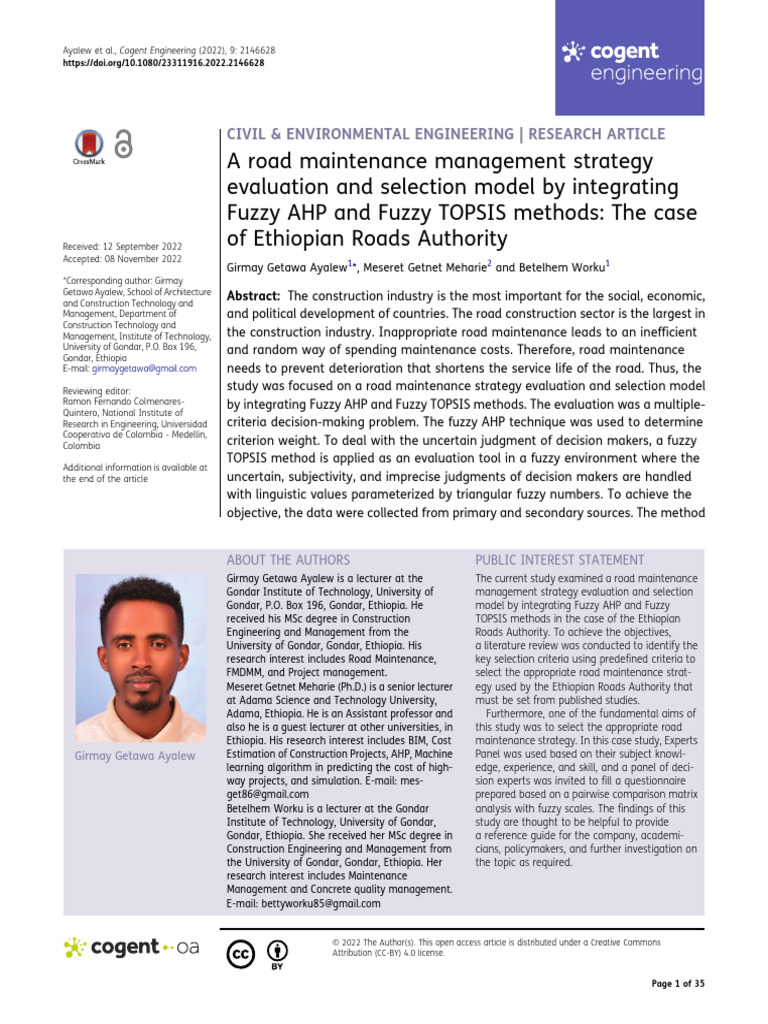 A Road Maintenance Management Strategy Evaluation | PDF | Survey ...