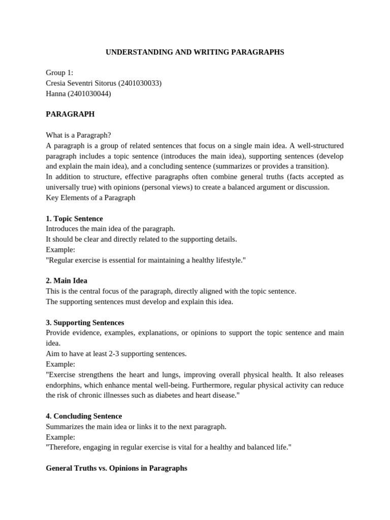 Understanding and Writing Paragraphs | PDF | Truth | Knowledge