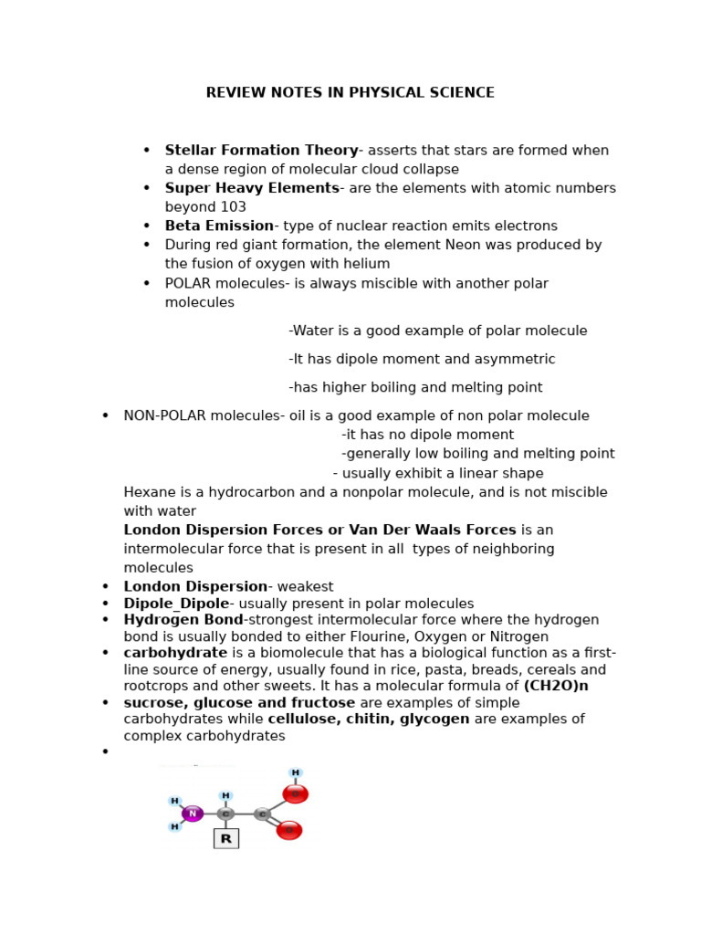 Physical Science Review Notes | PDF