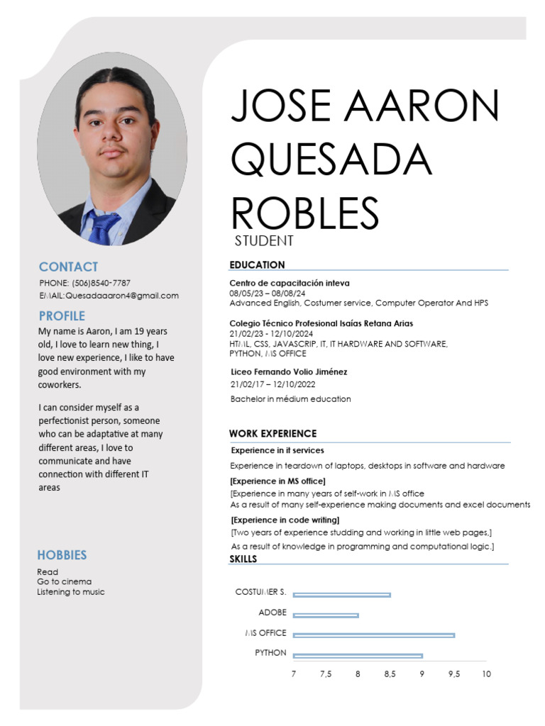 Resume Aaron Quesada Robles English | PDF