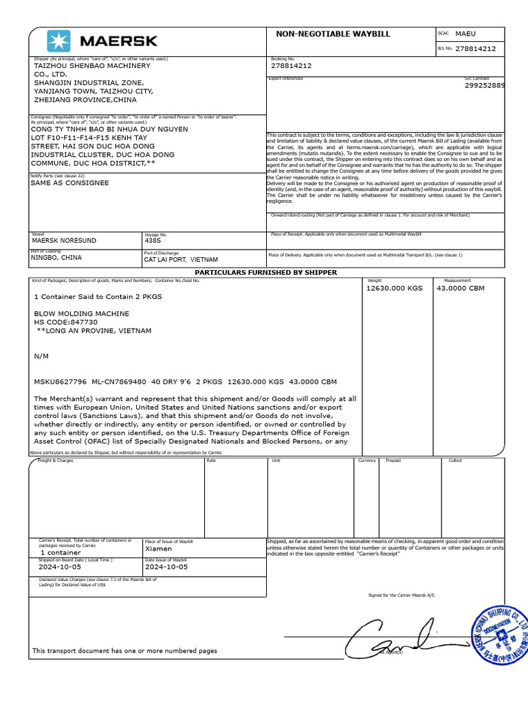 Waybill | PDF | Cargo | Bill Of Lading