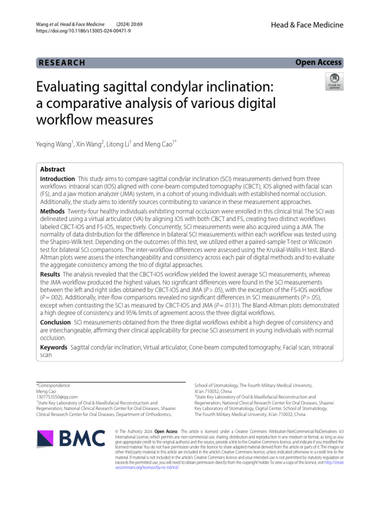 Evaluating Sagittal Condylar Inclination A Compara | PDF