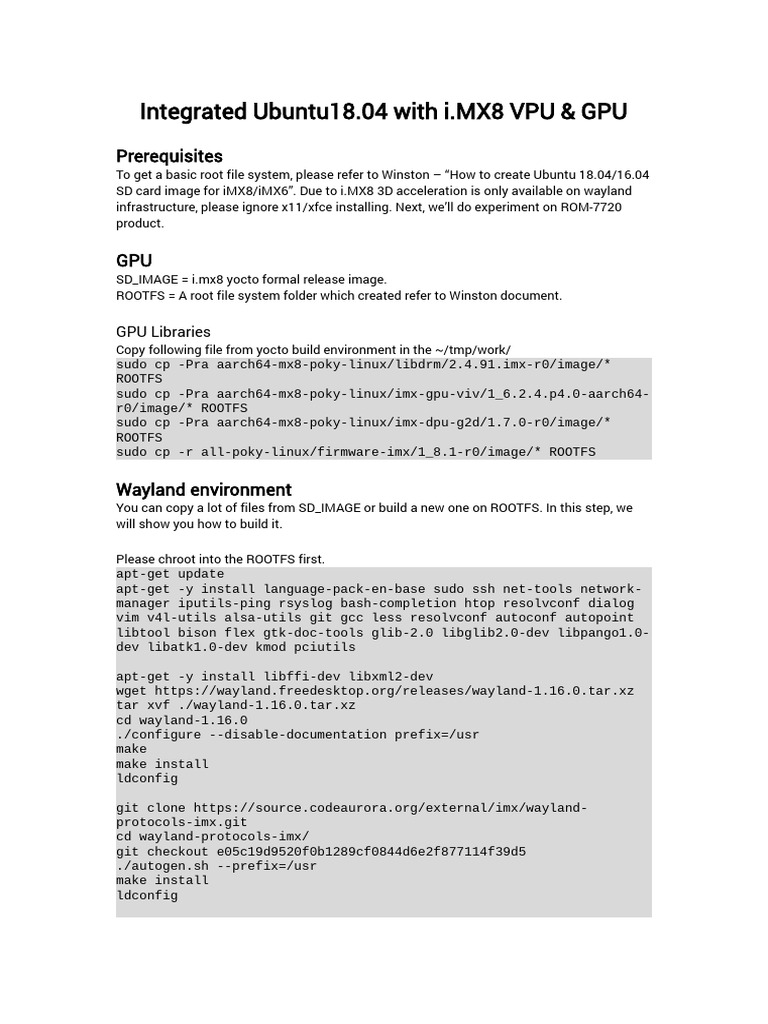 Integrated Ubuntu18.04 With I.mx8 VPU & GPU | PDF | Software Engineering | Unix Software