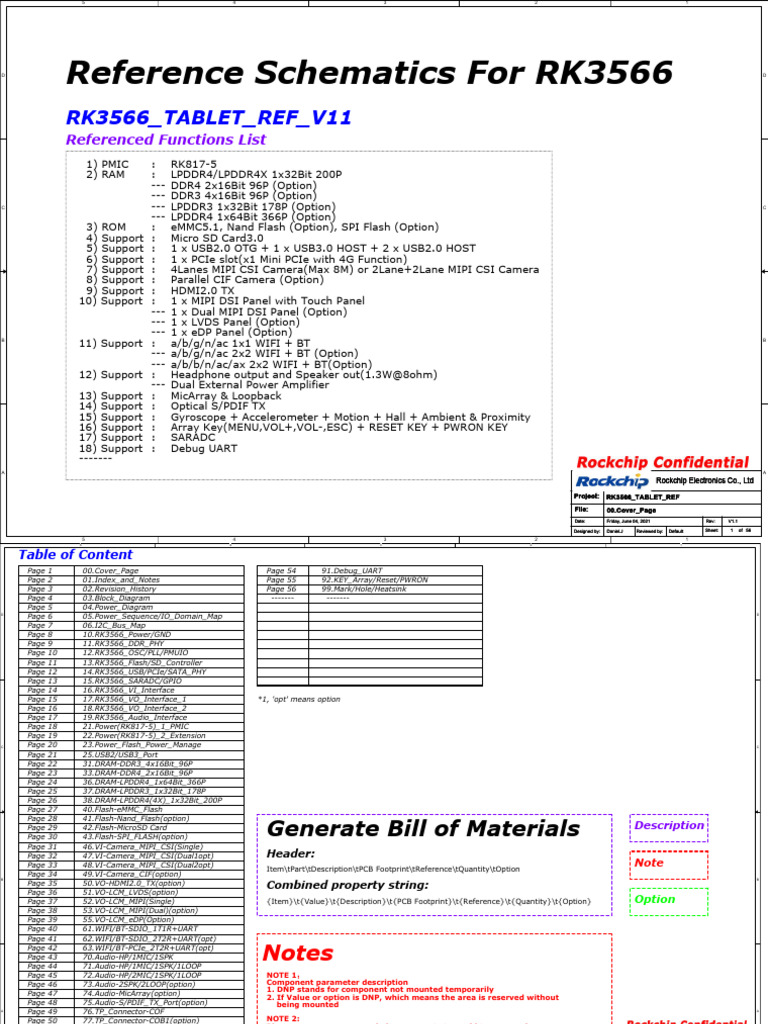 RK3566 Reference Schematics Overview | PDF | Computing | Computer ...
