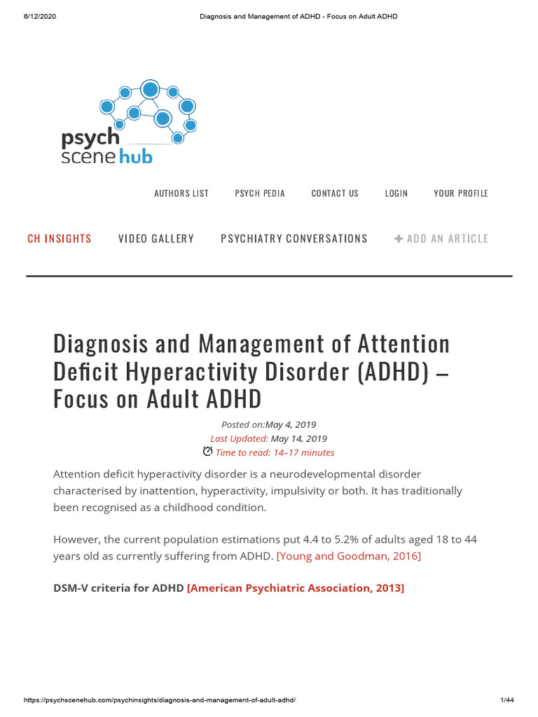 Adhd | PDF | Attention Deficit Hyperactivity Disorder | Adult Attention Deficit Hyperactivity ...