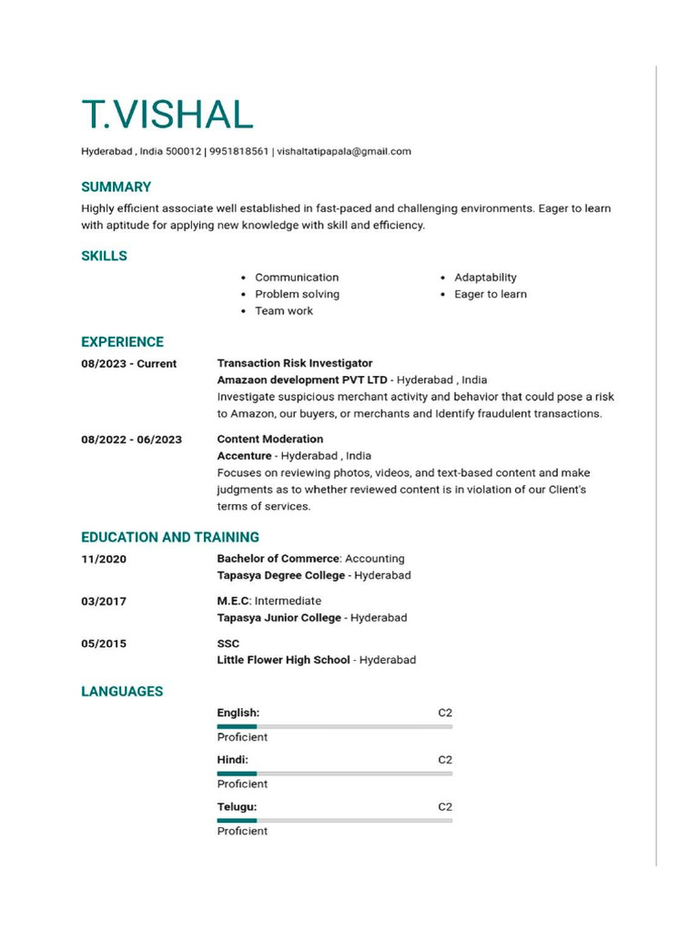 Vishal Resume | PDF