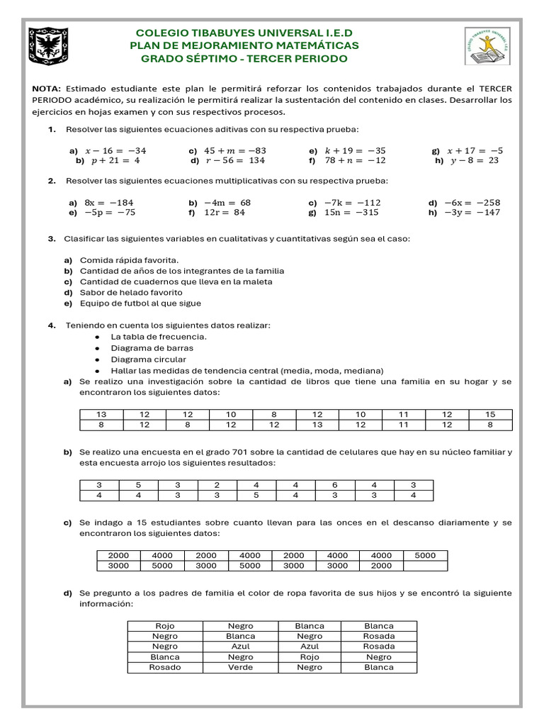 7 Plan Mejoramiento Tercer Periodo Pdf