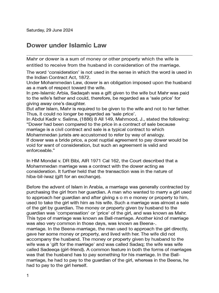 Dower ML | PDF | Marriage, Unions And Partnerships | Marriage