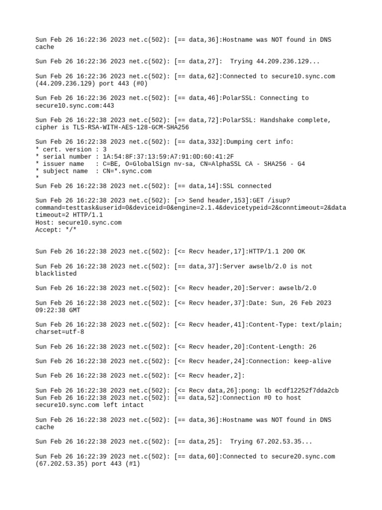 Sync Install Log | PDF | Transport Layer Security | Telecommunications