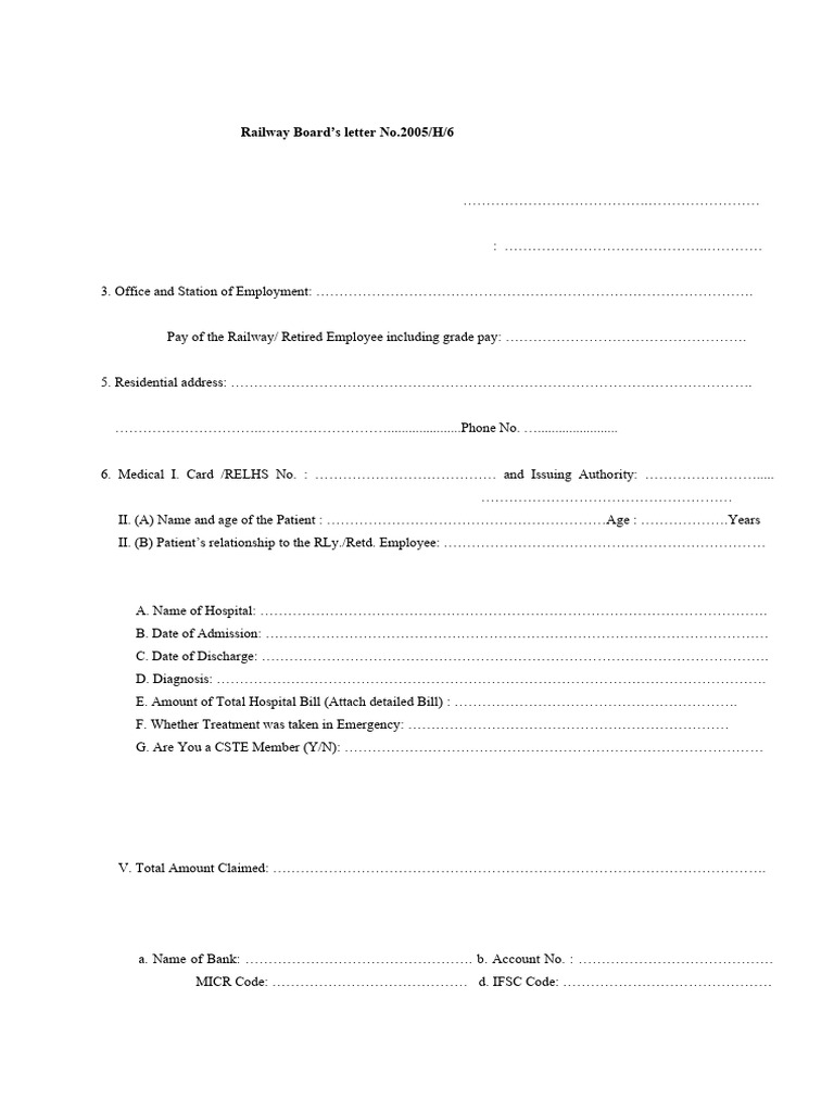 REIMBURSEMENT FORM With Declaration | PDF