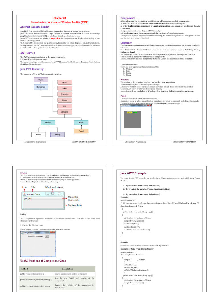 AJP All Units | PDF | Class (Computer Programming) | Graphical User Interfaces