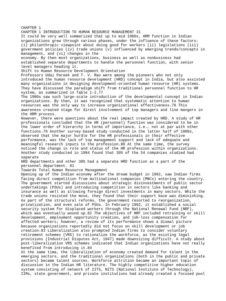 Evolution of HRM in India: 1980s Onward | PDF | Human Resources | Human ...