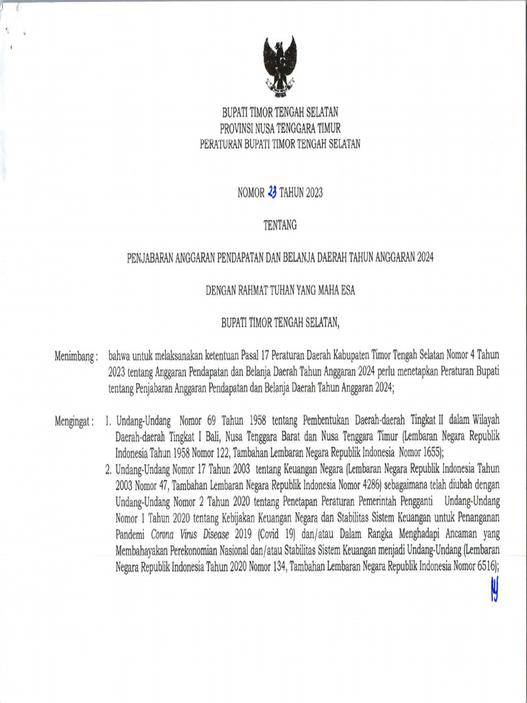 Batang Tubuh Perbup 2024 | PDF