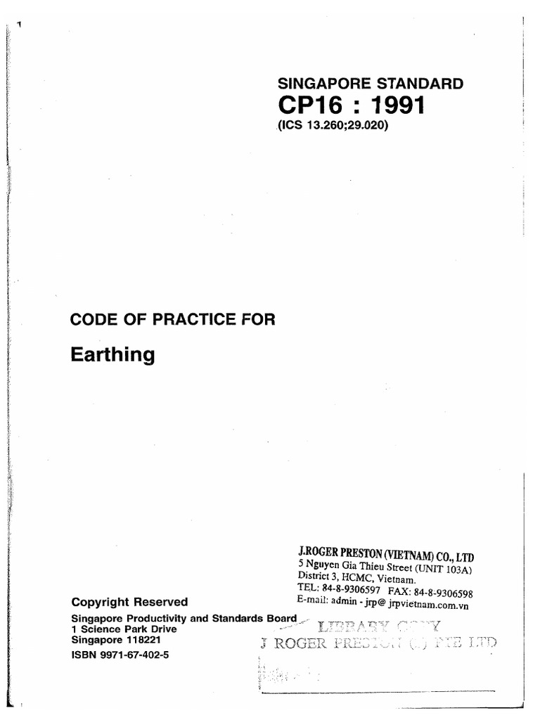 CP16 1991 Earthing | PDF