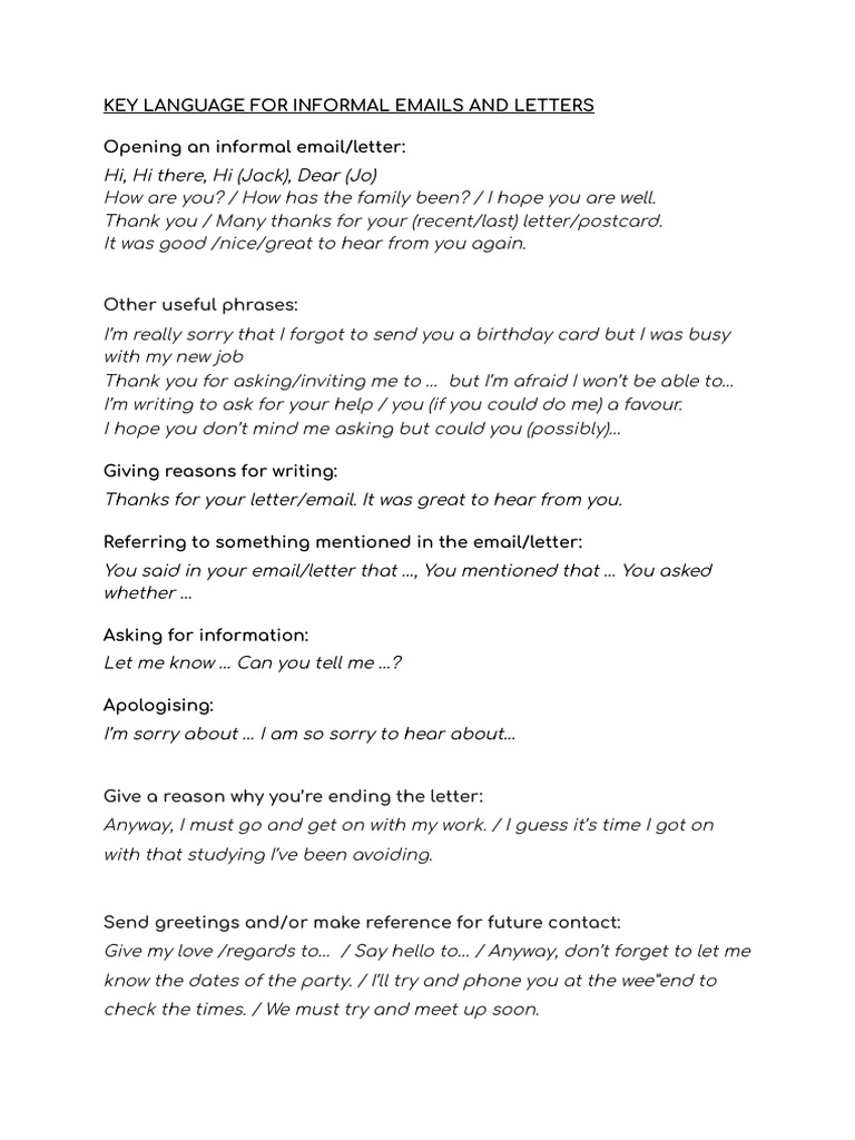 B2 Formal and Informal Email Writing | PDF | Question