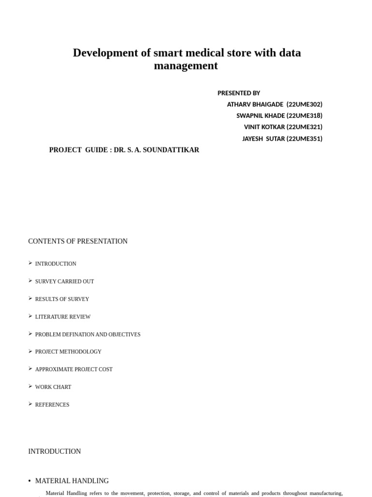 Development of Smart Medical Store With Data | PDF | Warehouse | Logistics Development of Smart Medical Store With Data | PDF | Warehouse | Logistics