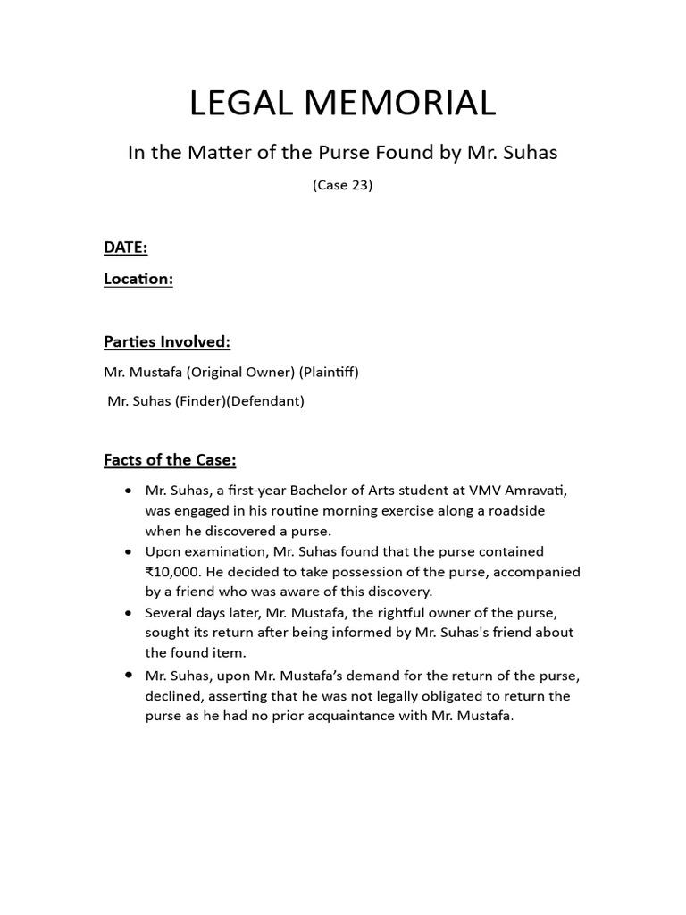 Legal Memorial | PDF | Justice | Crime & Violence