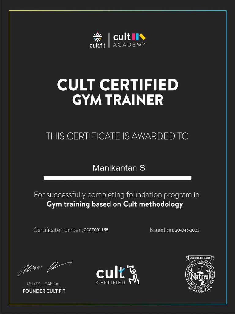 CCGT Certificate-Manikantan S | PDF
