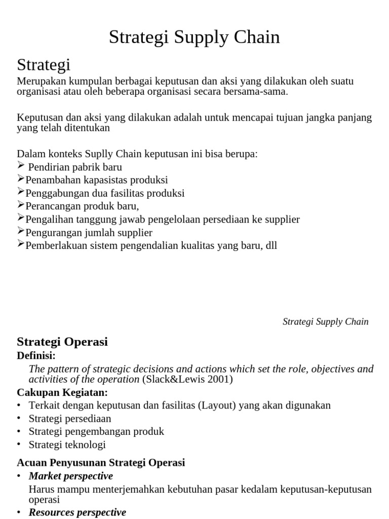 SCM Strategy | PDF