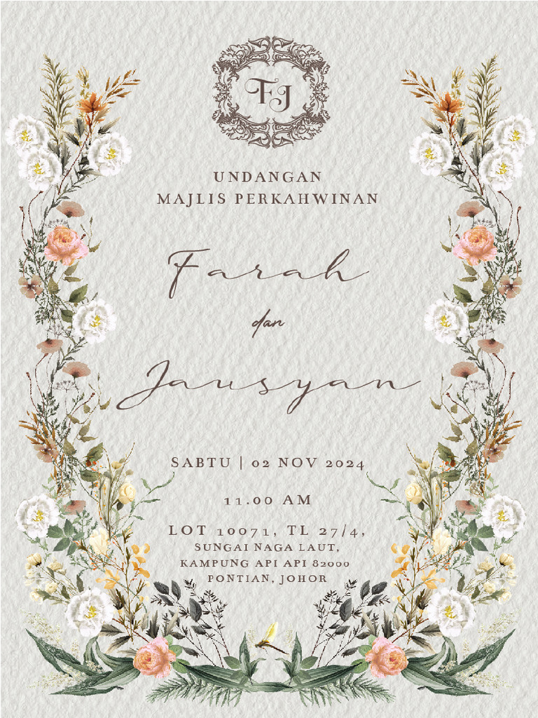 Undangan Perkahwinan Farah&Jausyan | PDF