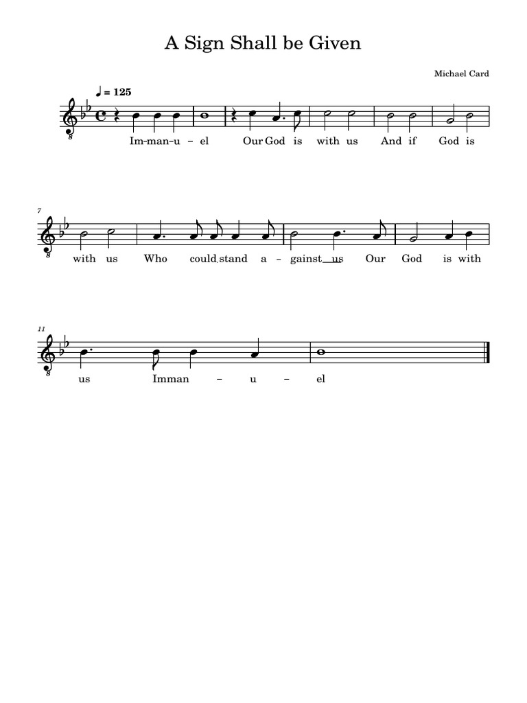 A Sign Shall Be Given Tenor | PDF