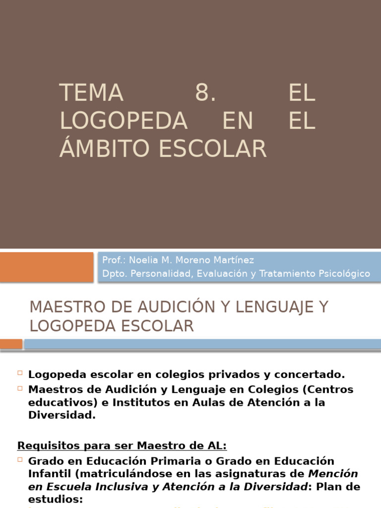 Logopedia Escolar y Atención a la Diversidad | PDF | Evaluación | Plan ...