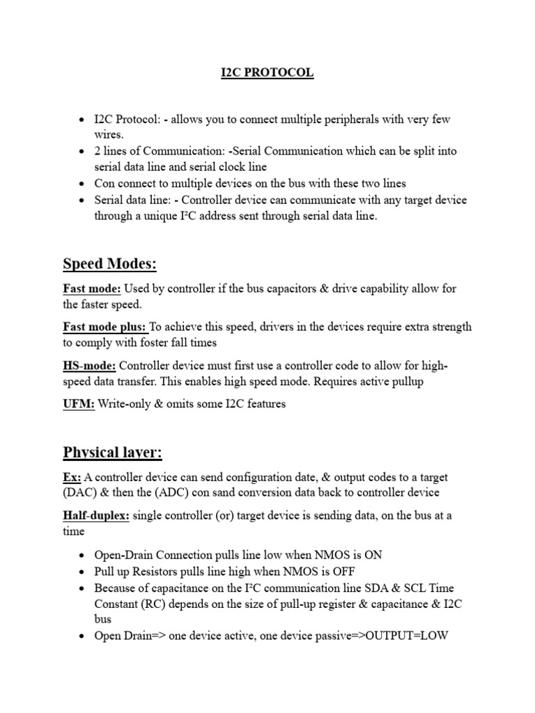 I2c Protocol 1 | PDF