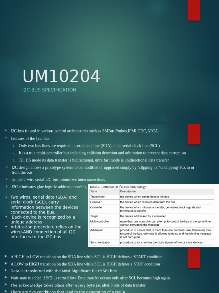 UM10204 | PDF | Physical Layer Protocols | Computer Hardware