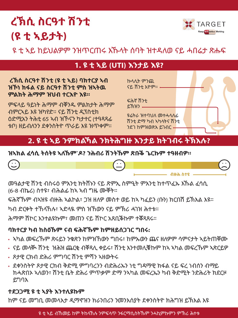 Tigrinya - Combined - UTI - Leaflet V1.0 UKHSA | PDF