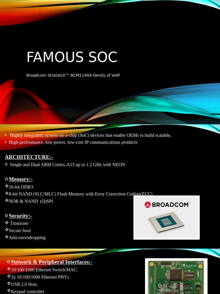 Broadcom StrataGX BCM1140X SoC Overview | PDF