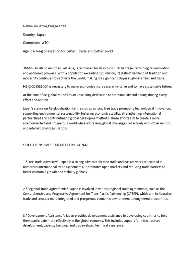 Position Paper (MUN) | PDF | Sustainability | Corporate Social ...