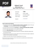 IBA Exam Admit Card Instructions | PDF