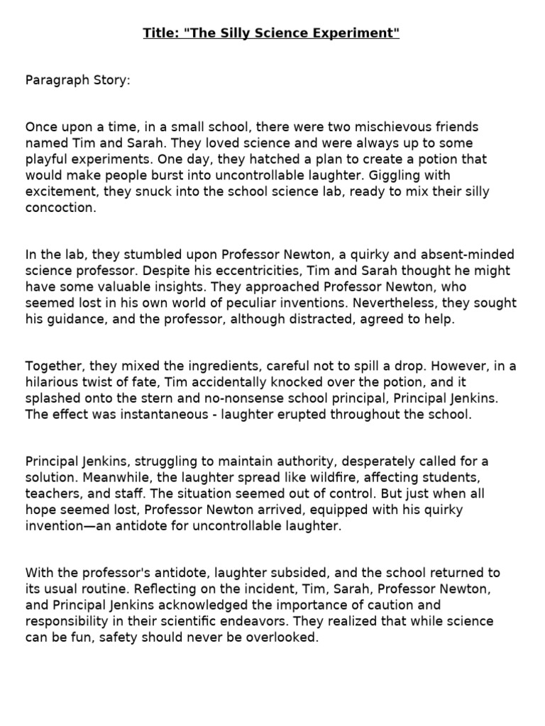 Sample Story and Playscript 2 | PDF | Laughter