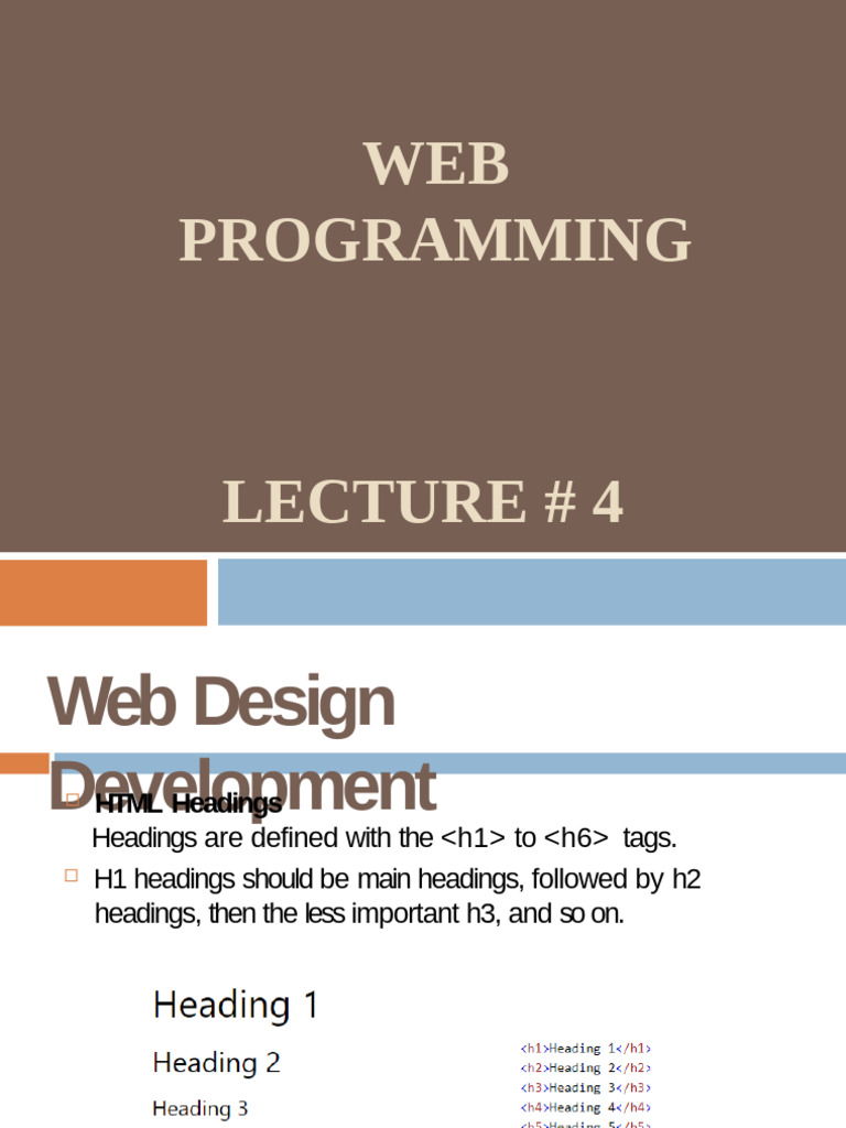 Wp Lecture 4 Html Ii Pdf Html Html Element