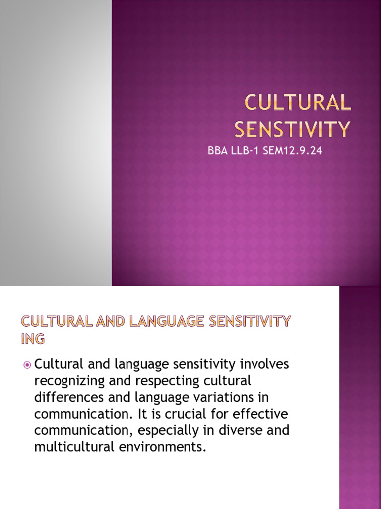 Cultural Sensitivity | PDF | Communication | Language Interpretation Cultural Sensitivity | PDF | Communication | Language Interpretation