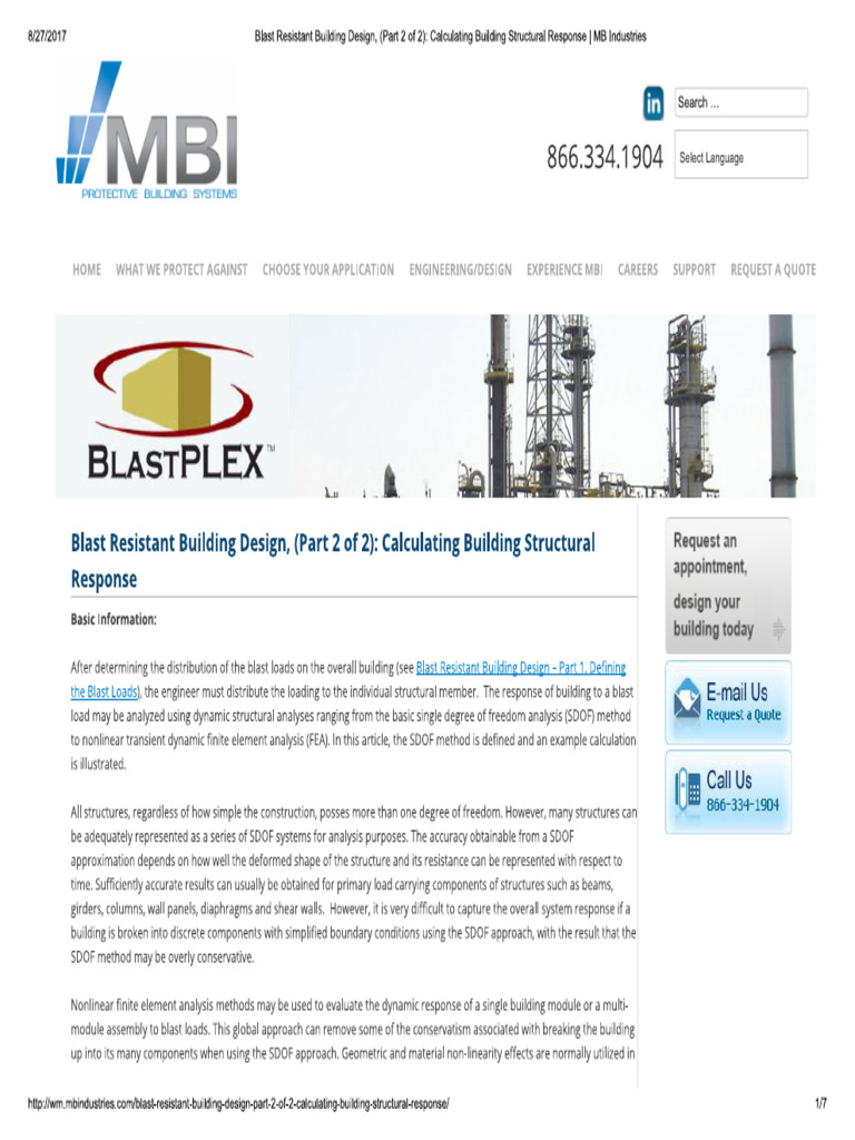 Blast Resistant Building Design, (Part .. | PDF