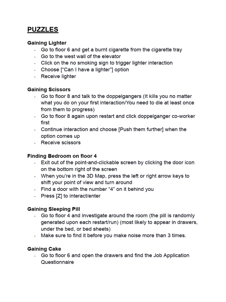 Elevator Hitch Puzzle-Endings Guide | PDF | Language Arts & Discipline