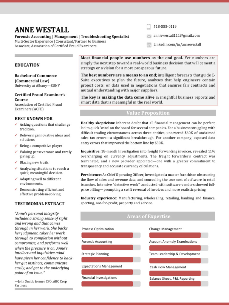 CDI CARW Accountant Sample Resume | PDF | Business