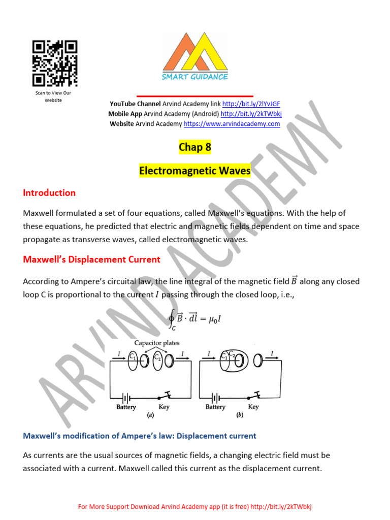 Chap 08 Electromagnetic Waves (Notes) - Set6rjvryltqly9mdyrd | PDF ...