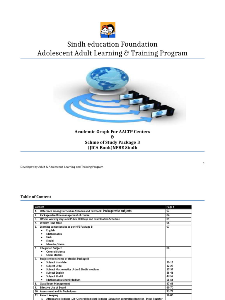 Academic Graph For AALTP Centers & Scheme of Study - Pakage B Final ...