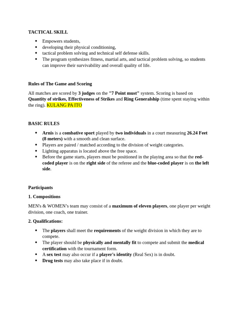 Arnis DLP | PDF | Referee | Sports Arnis DLP | PDF | Referee | Sports