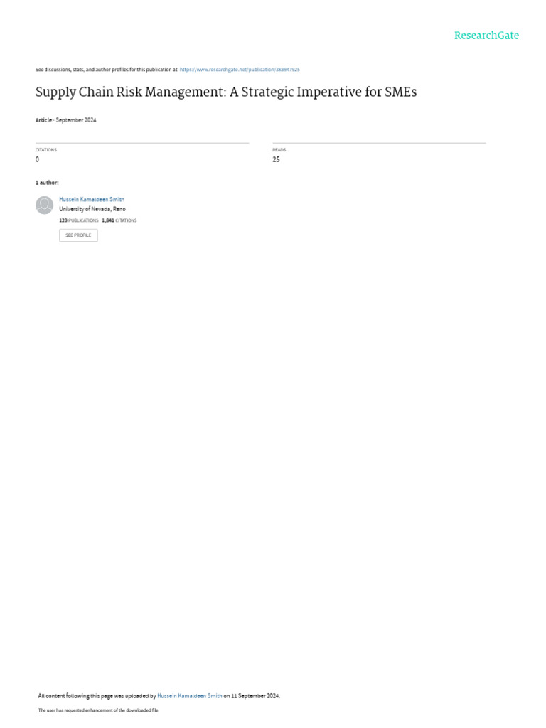 Strategic SCM - Case Study-1 | PDF | Risk Management | Supply Chain