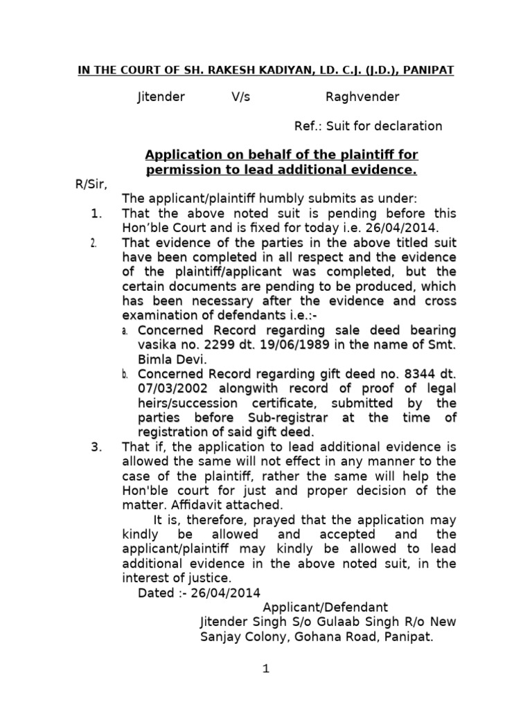 Additional Evidence Jitender | PDF