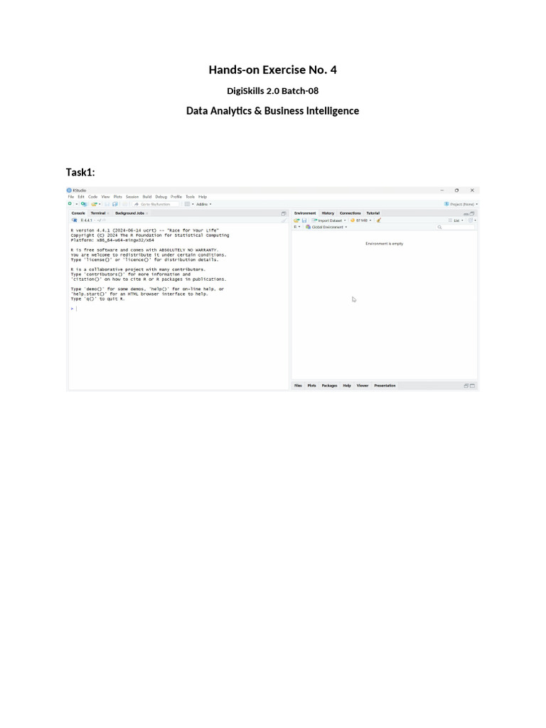 Hands On Exercise 4 | PDF