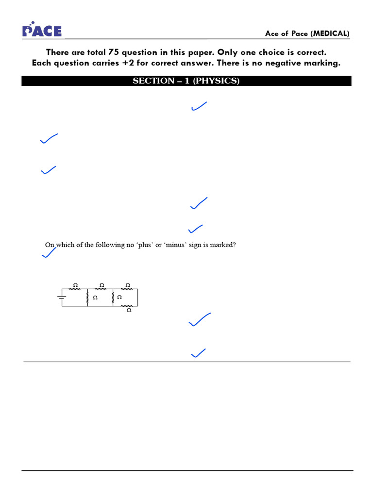 Medical-Aop-Sample-Paper (Pace) | PDF | Sodium | Force