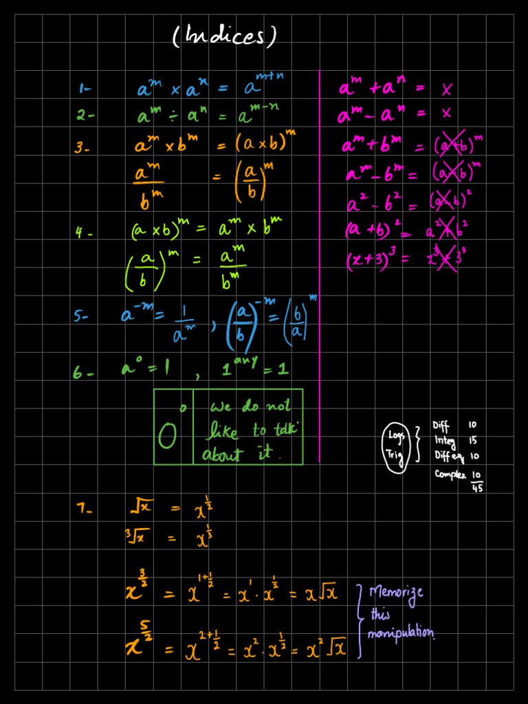 p3 Indices, Surds and Logs | PDF | Mathematical Notation | Algebra