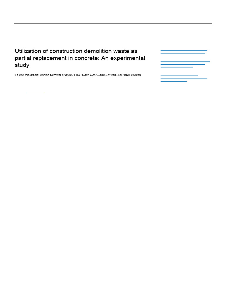 Recycled Aggregate Use in Concrete | PDF | Concrete | Construction ...