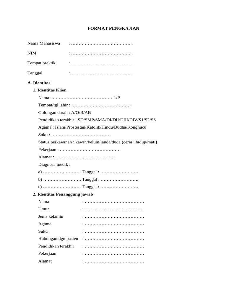 Contoh Pengkajian | PDF